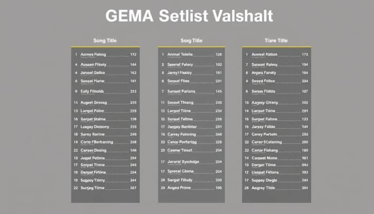 GEMA Setlist Excel Vorlage kostenlos downloaden